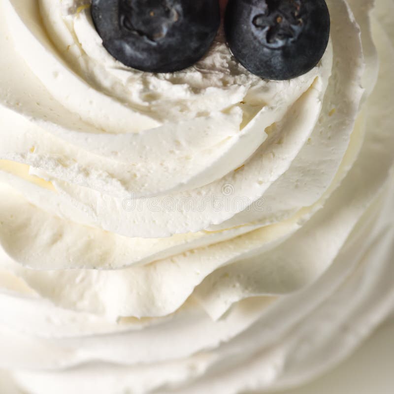 Close Up of a White Whipped or Sour Cream Cream for Cake Square Stock ...