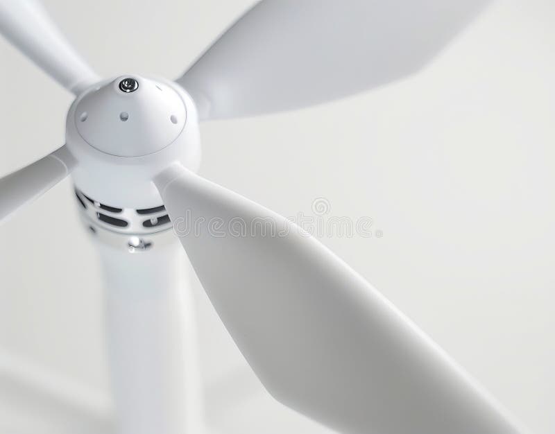 A Close Up of a White Wind Turbine Stock Image - Image of mechanical ...