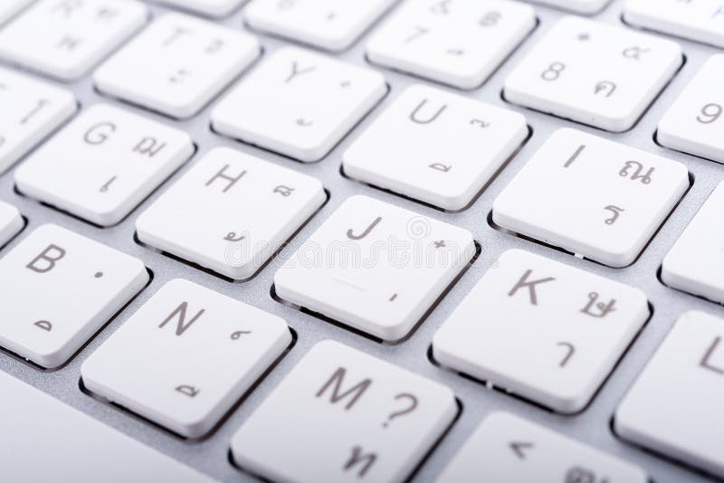 White Wireless Keyboard Top View with Keys Stock Photo - Image of ...