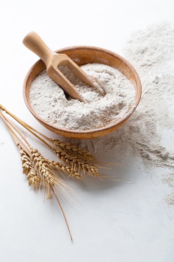 Close Up of Whole Grain Flour on Light Surface Stock Image - Image of ...