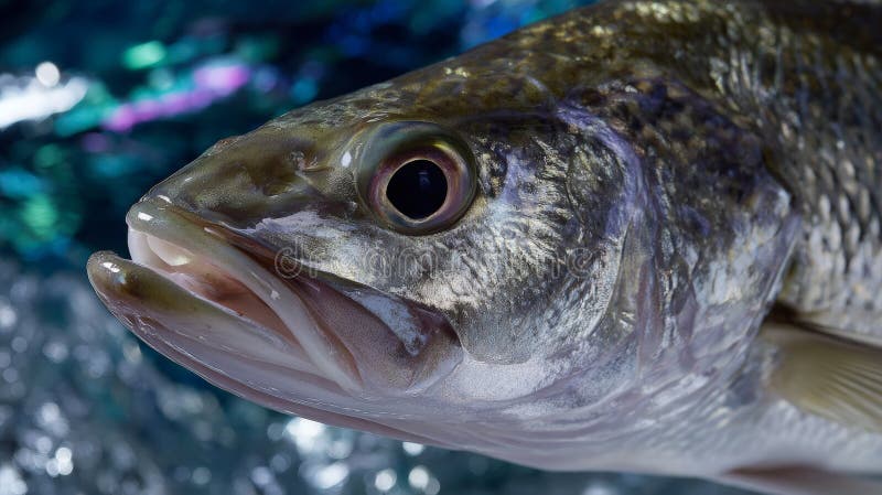 Close Up of a Whole Live Barramundi Fish in Water Stock Photo - Image of fish, fins: 399531822