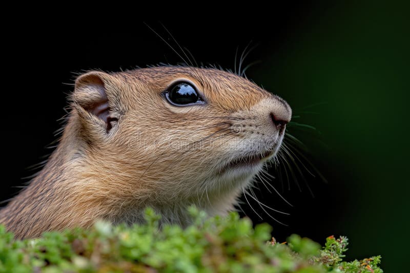 Close Up of Wild Little Rodent, Ground Squirrel Stock Illustration ...