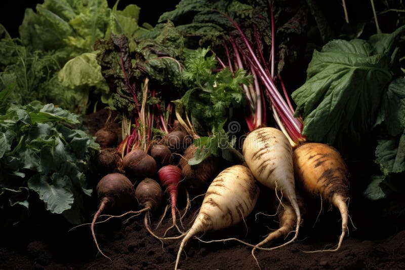 Close-up of Wild Root Vegetables in Soil Stock Image - Image of edible ...