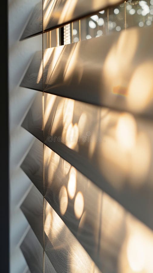 Close-up of Window Blinds with Sunlight Filtering through, Abstract ...