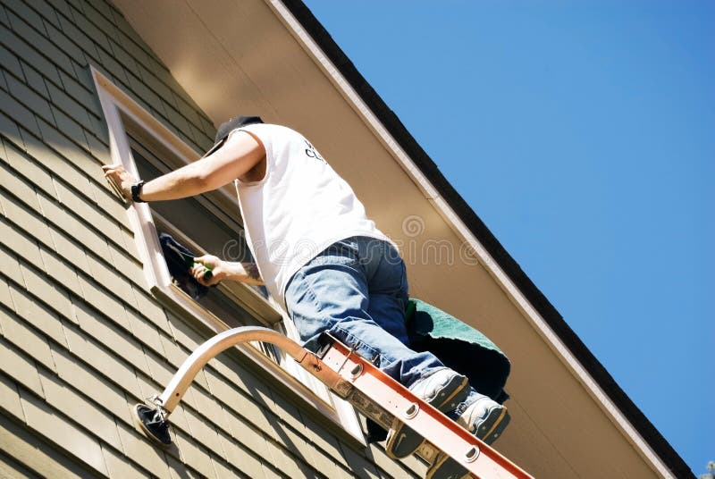 Window Cleaner/Washer stock image. Image of male, labor - 4571601