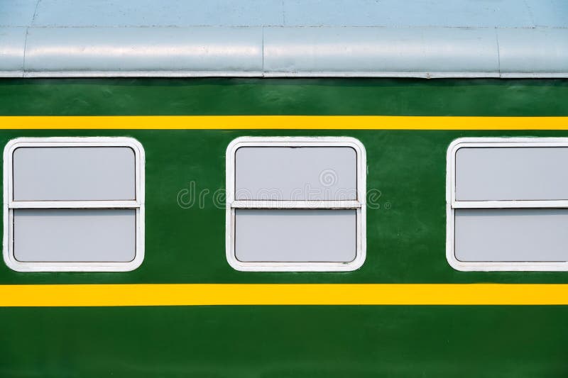 Close Up of the Windows of the Old Green Train Stock Photo - Image of ...