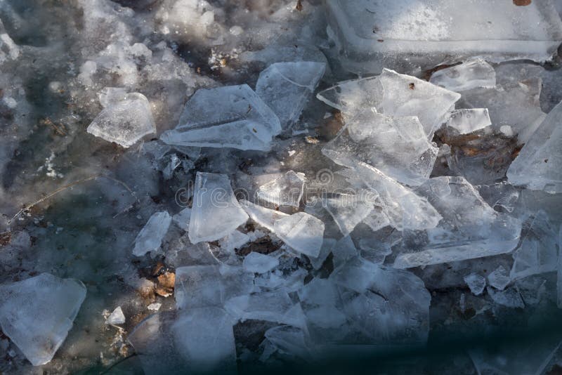 Close Up on Winter Broken Ice Stock Photo - Image of outdoor, abstract ...
