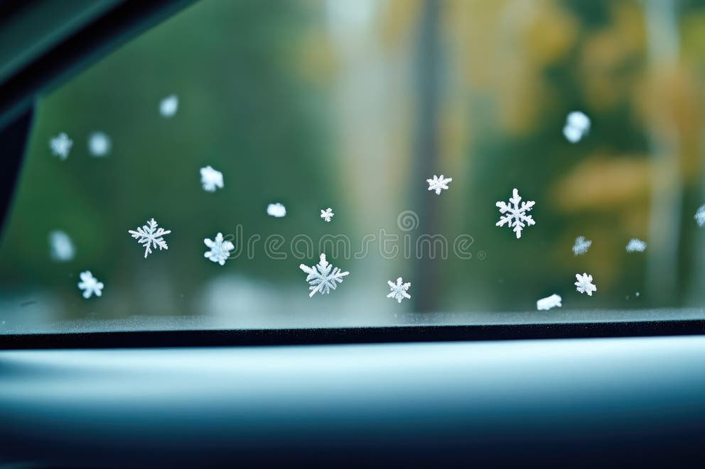 Close-up of Winter Snow on Windshield. Stock Illustration ...