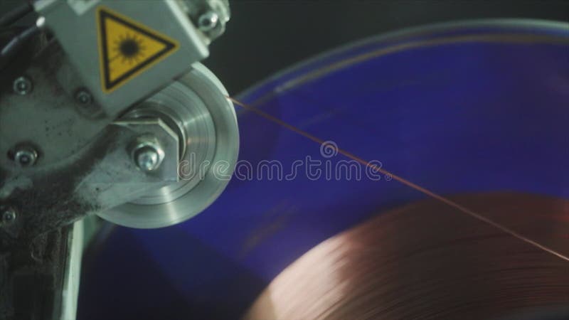 Close-up Wire Production, Copper Cable Manufacturing Process Stock ...