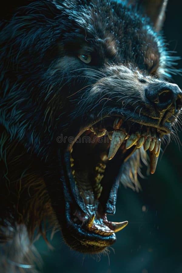 Close-up of a Wolf Baring Its Teeth. Perfect for Wildlife or Danger ...