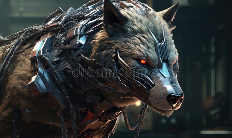 Photo of a Captive Wolf Chained and Restrained Stock Illustration ...