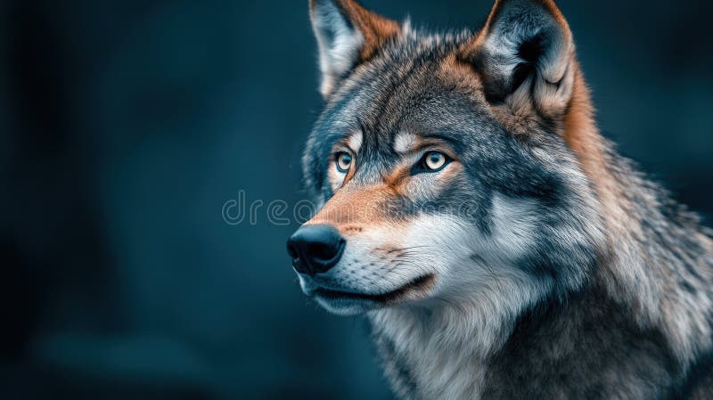 A Close Up of a Wolf Looking Off into the Distance, AI Stock Image ...