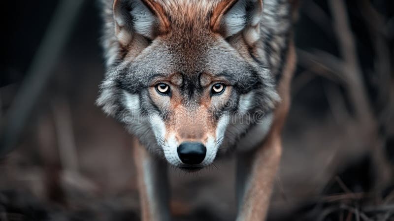 A Close Up of a Wolf Looking Straight Ahead with Its Eyes Open, AI ...