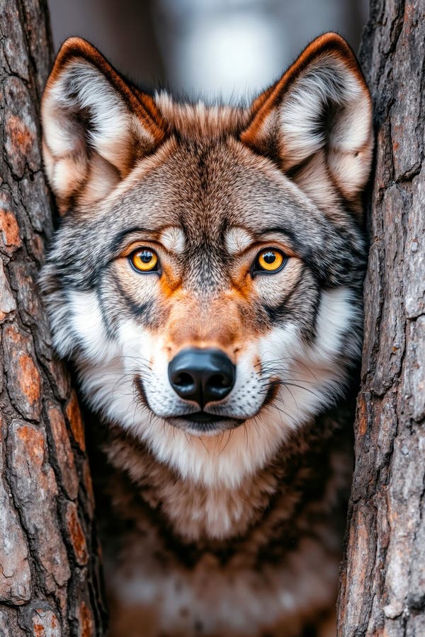 180 Wolf Behind Tree Stock Photos - Free & Royalty-Free Stock Photos ...