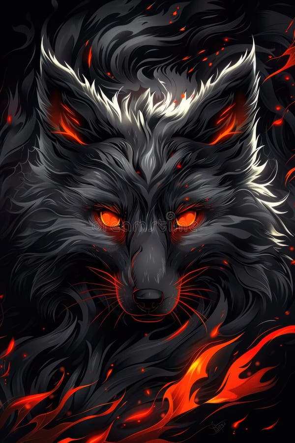 A Close Up of a Wolf with Red Eyes Stock Photo - Image of nature, wolf ...