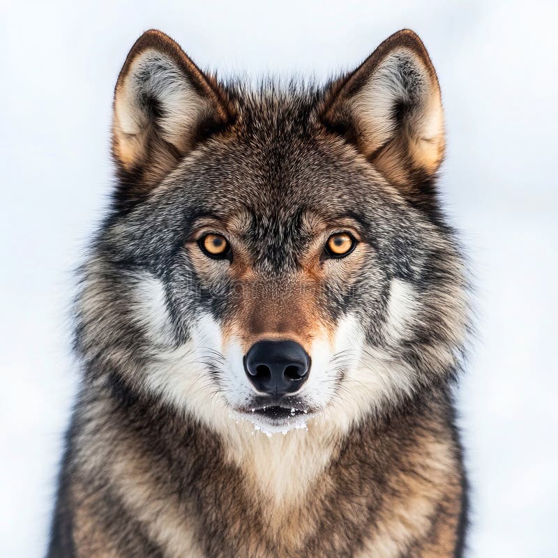 A Close Up of a Wolf in the Snow Looking at the Camera Stock Image ...