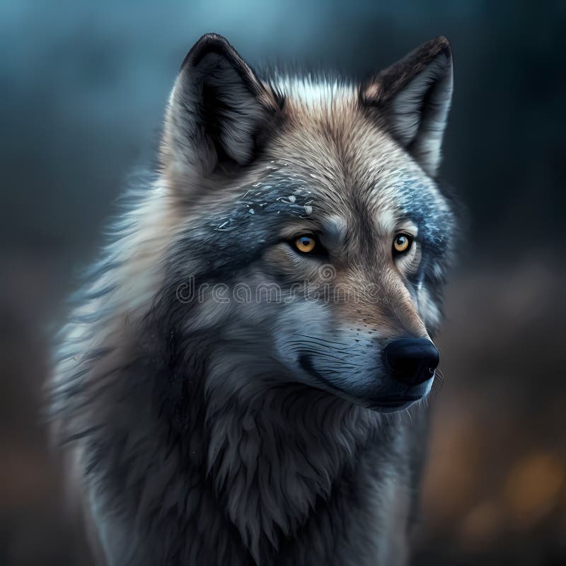 Close Up Wolf. Generative AI Stock Illustration - Illustration of ...