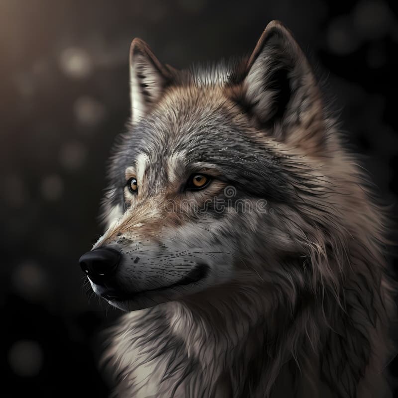 Close Up Wolf. Generative AI Stock Illustration - Illustration of ...