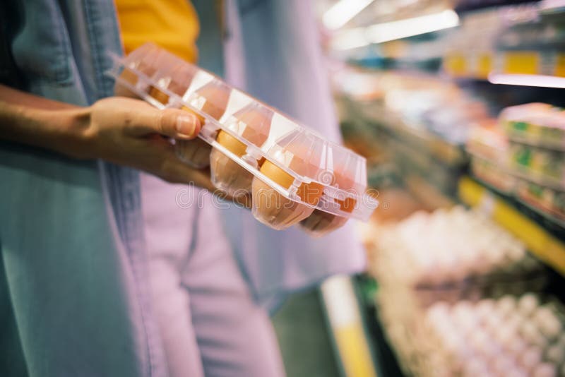 Close-up Woman Buys Chicken Eggs Stock Image - Image of customer ...