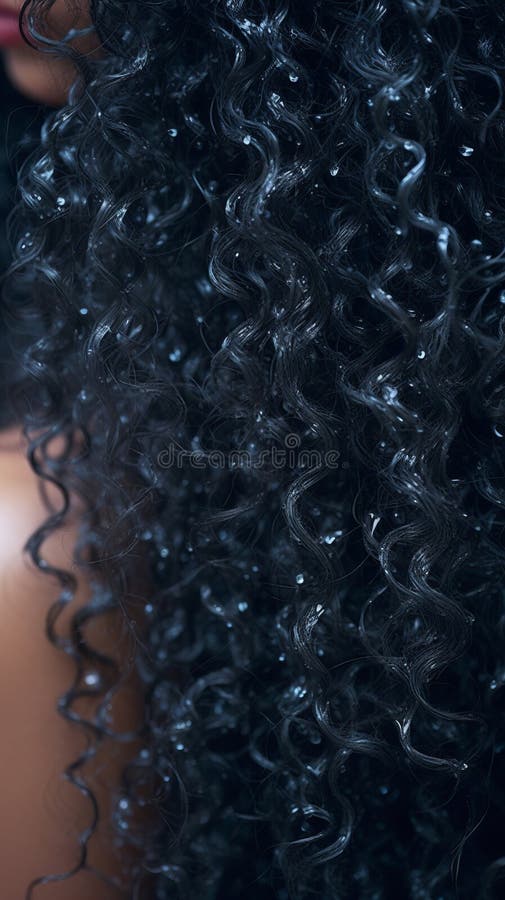 A Close Up of a Woman with Curly Hair Stock Illustration - Illustration ...