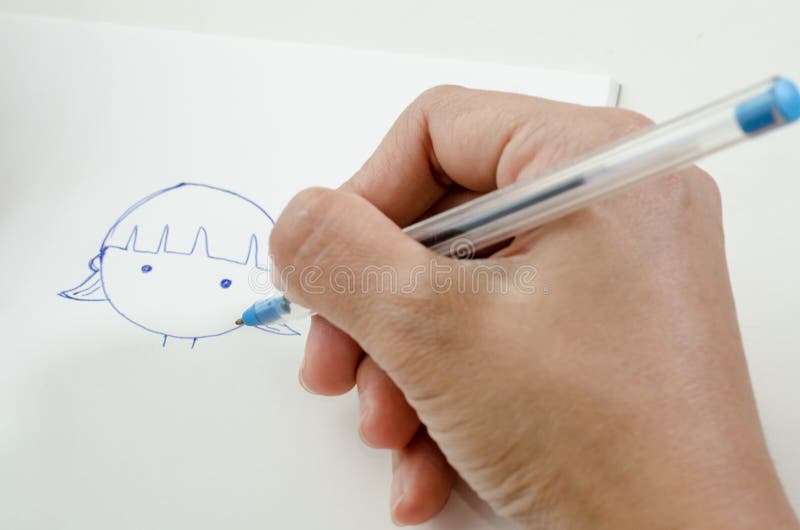 Close-up of a Woman Drawing into Her Diary Stock Photo - Image of work ...