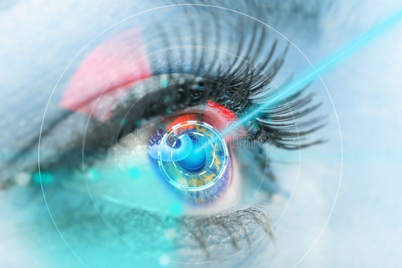 Close Up Woman Eye With Laser Medicine Stock Image Image 45618345