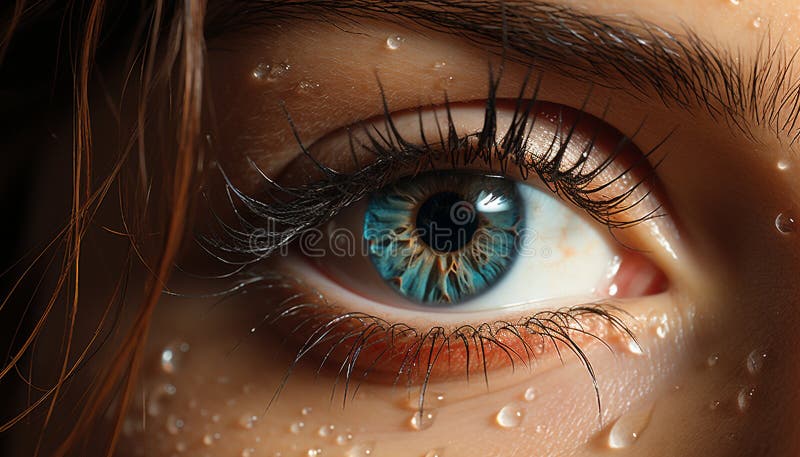 Close Up of a Woman Eye, Looking at the Camera Generated by AI Stock ...