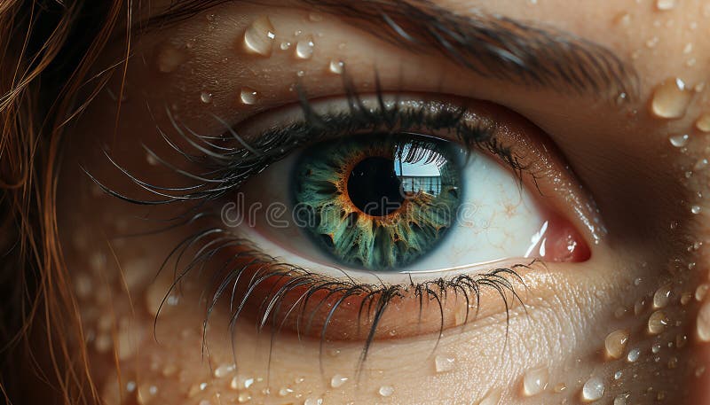 Close Up of a Woman Eye, Staring at Camera Generated by AI Stock Photo ...