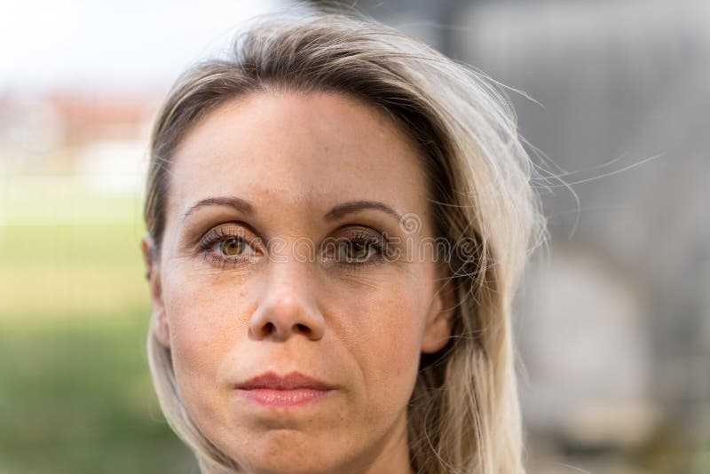 Close up of a woman face stock photo. Image of hair - 259014344