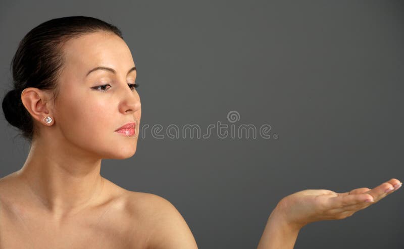 Perfect Female Face. Beautiful Model with Clear Skin Closeup Portrait ...