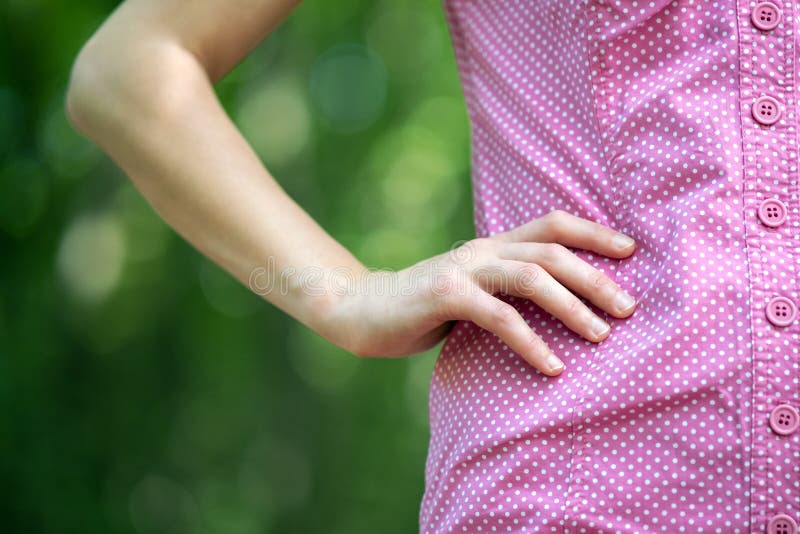 Close Up of Woman Hand on Her Waist Stock Image - Image of caucasian ...
