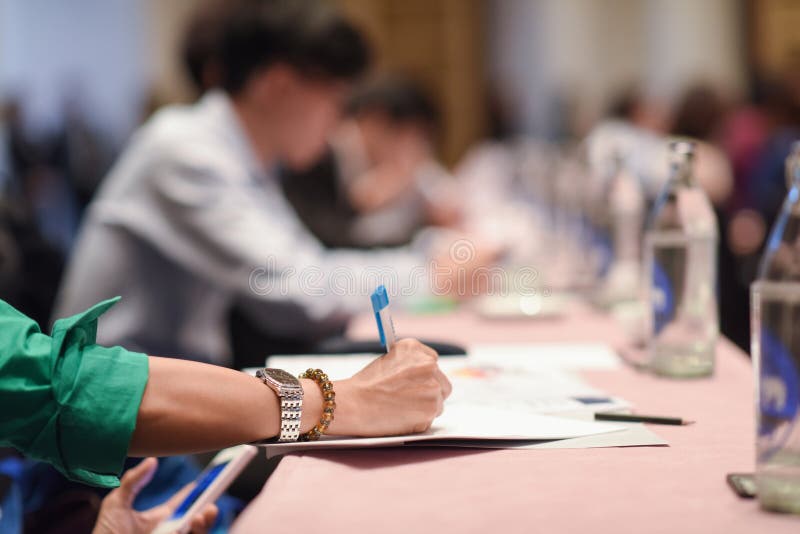 Close-up of Woman Hand Making Notes Stock Photo - Image of indoor ...
