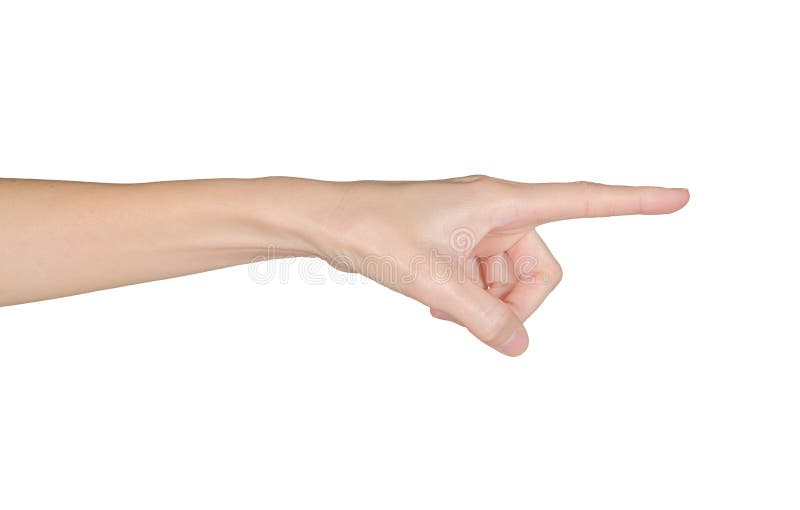 Close Up Woman Hand Pointing, Isolated on White Background Stock Image ...
