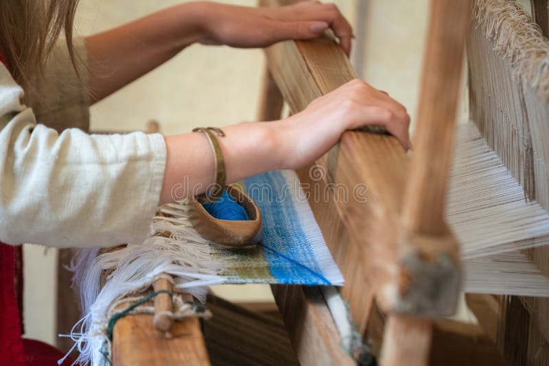Woman Hands Grilling Barbeque Meet on the Grill Outdoors in the Back ...