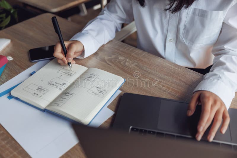 Close Up of Business Woman Hands Working Using Keyboard of Computer and ...