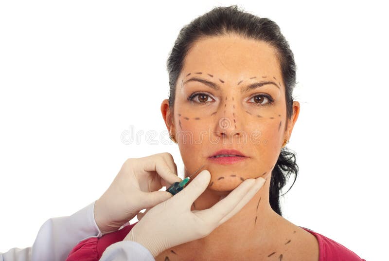 Close Up of Woman Receiving Botox Injection Stock Photo - Image of ...