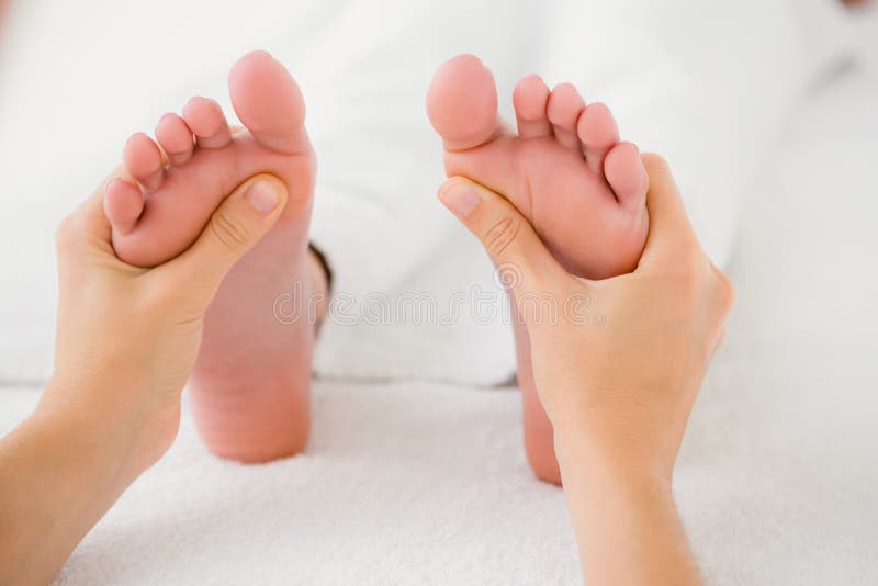 Close Up Of A Woman Receiving Foot Massage Stock Image Image Of