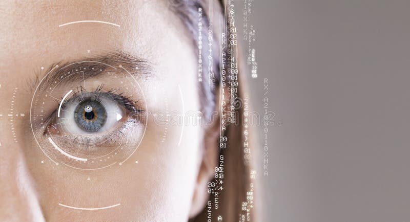 Close-up of Woman`s Blue Eye Stock Photo - Image of scanner, optometry ...