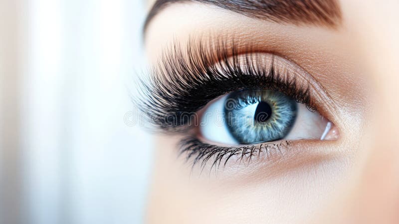 A Close Up of a Woman S Eye with Long Lashes, AI Stock Photo - Image of ...