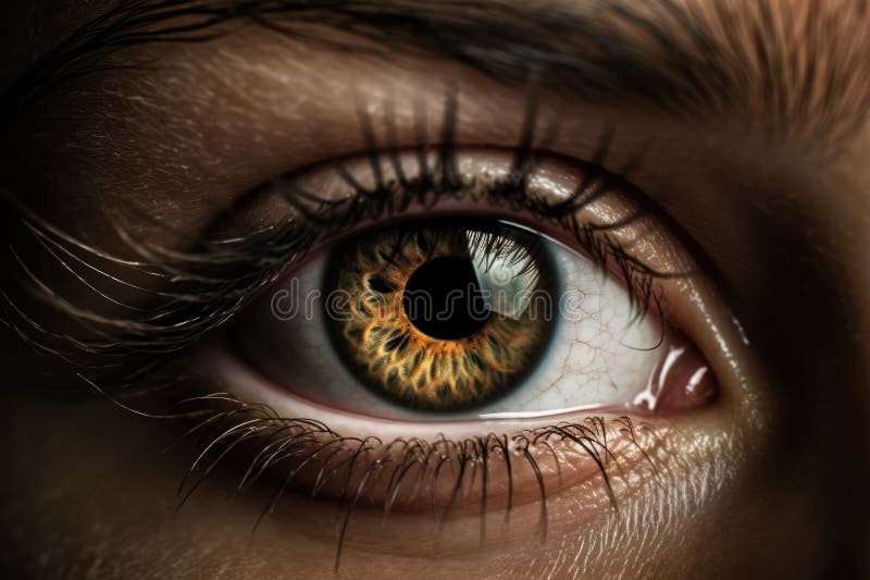 Close Up of Woman S Eye with Patterned Pupil, Created Using Generative ...