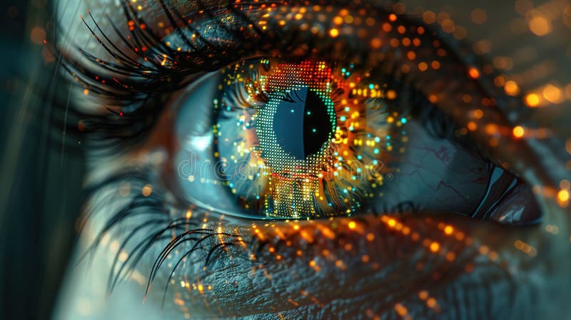 A Close-up of a Woman S Eye in the Process of Scanning for ...