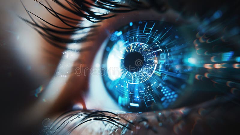 A Close-up of a Woman S Eye in the Process of Scanning for ...