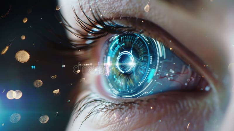 A Close-up of a Woman S Eye in the Process of Scanning for ...