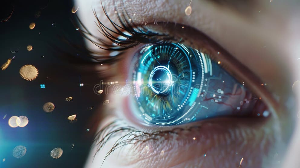 A Close-up of a Woman S Eye in the Process of Scanning for ...