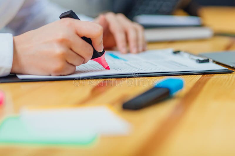 Close Up of Woman`s Hand Holding Marker, Drawing, Working Project ...