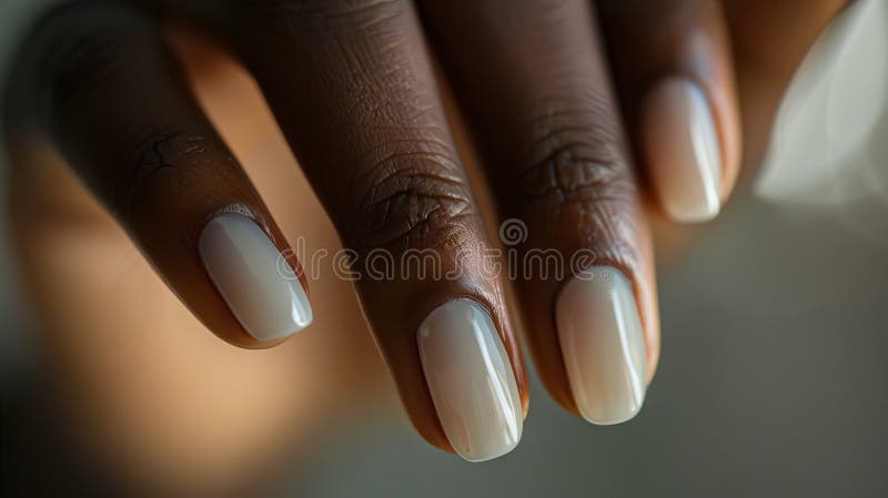 A Close Up of a Woman S Hand with White Nails Stock Image - Image of ...