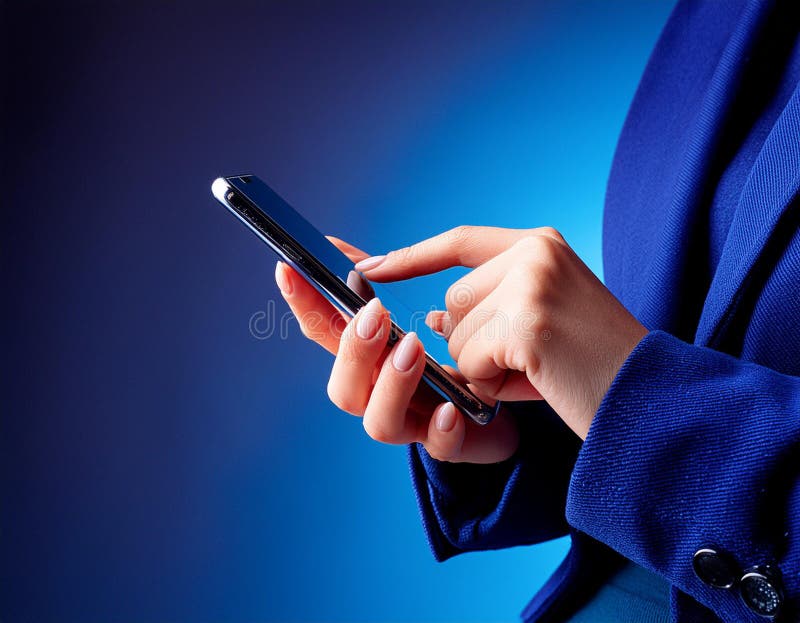 Close-up of a Woman S Hands Using a Smartphone Stock Illustration ...