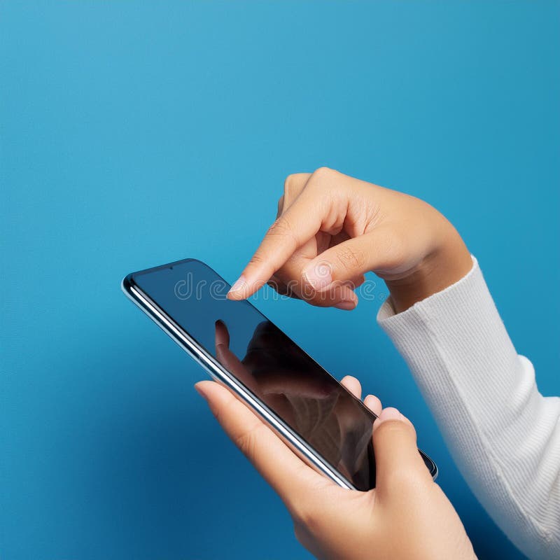 Close-up of a Woman S Hands Using a Smartphone Stock Illustration ...