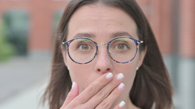 Close Up of Woman Face Looking at the Camera Outdoor Stock Footage ...