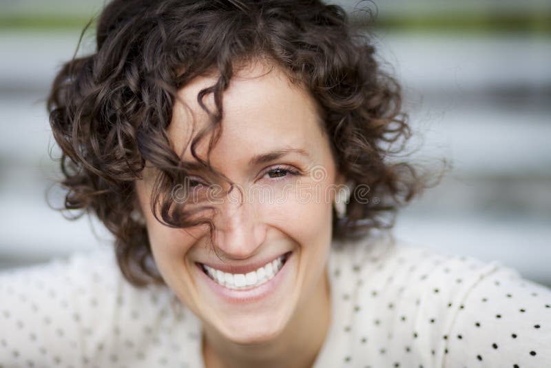 Close Up of a Woman Smiling at the Camera Stock Photo - Image of fine ...